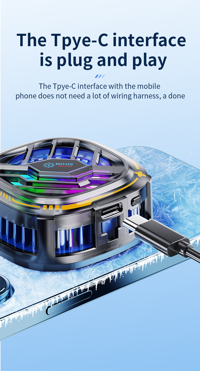 BlueWow new X76 mobile phone radiator digital display three-speed adjustable back clip type ...