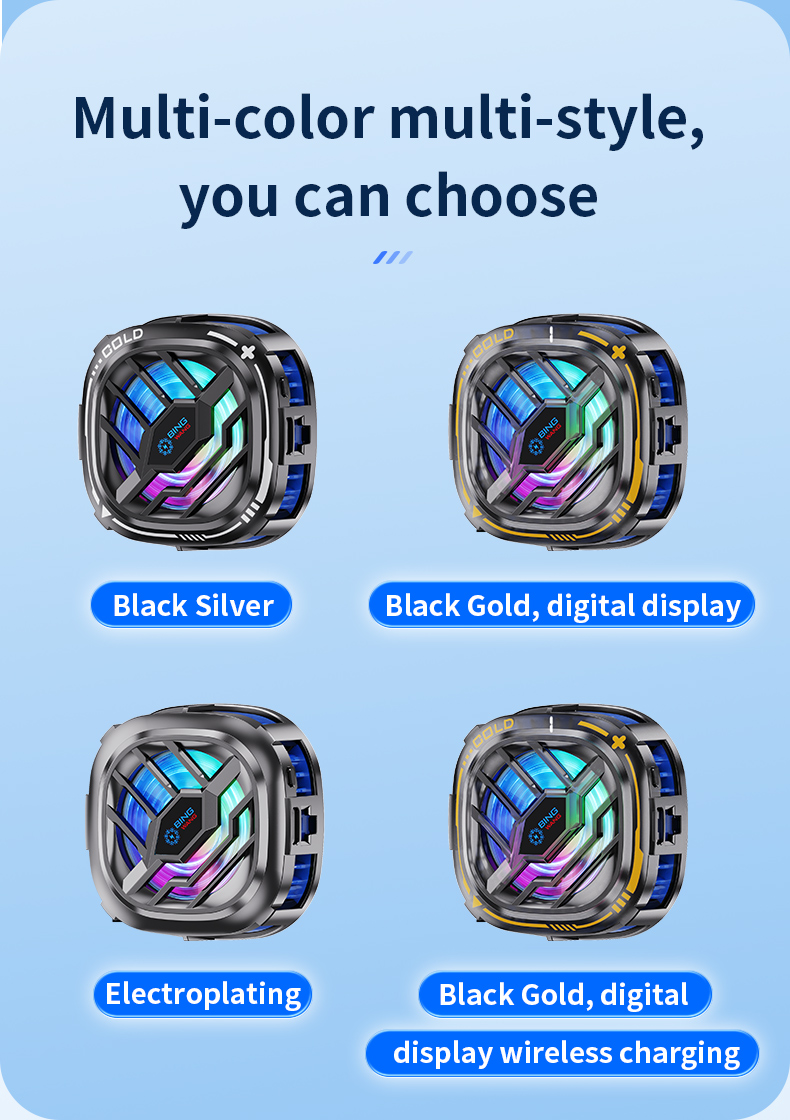 BlueWow new X76 mobile phone radiator digital display three-speed adjustable back clip type ...