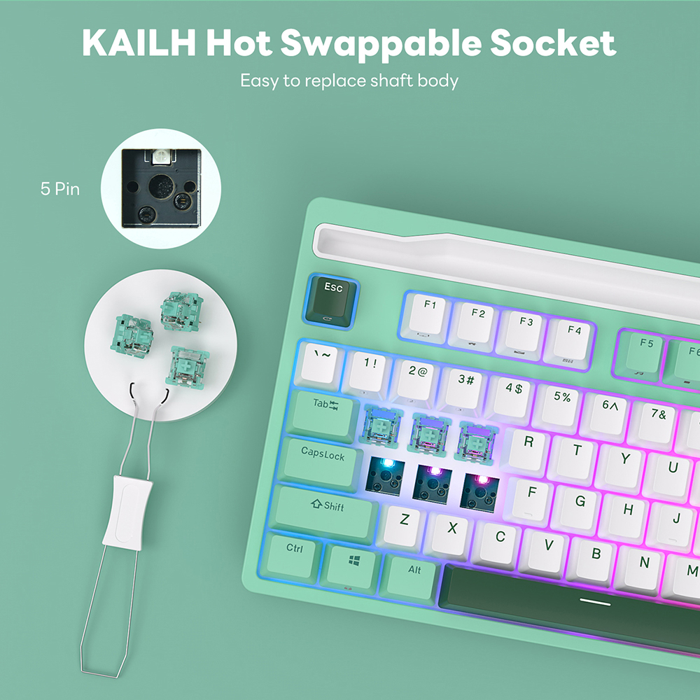 Royal Kludge Rk H87 Three Modes Wireless 87 keys Mechanical Keyboard ...