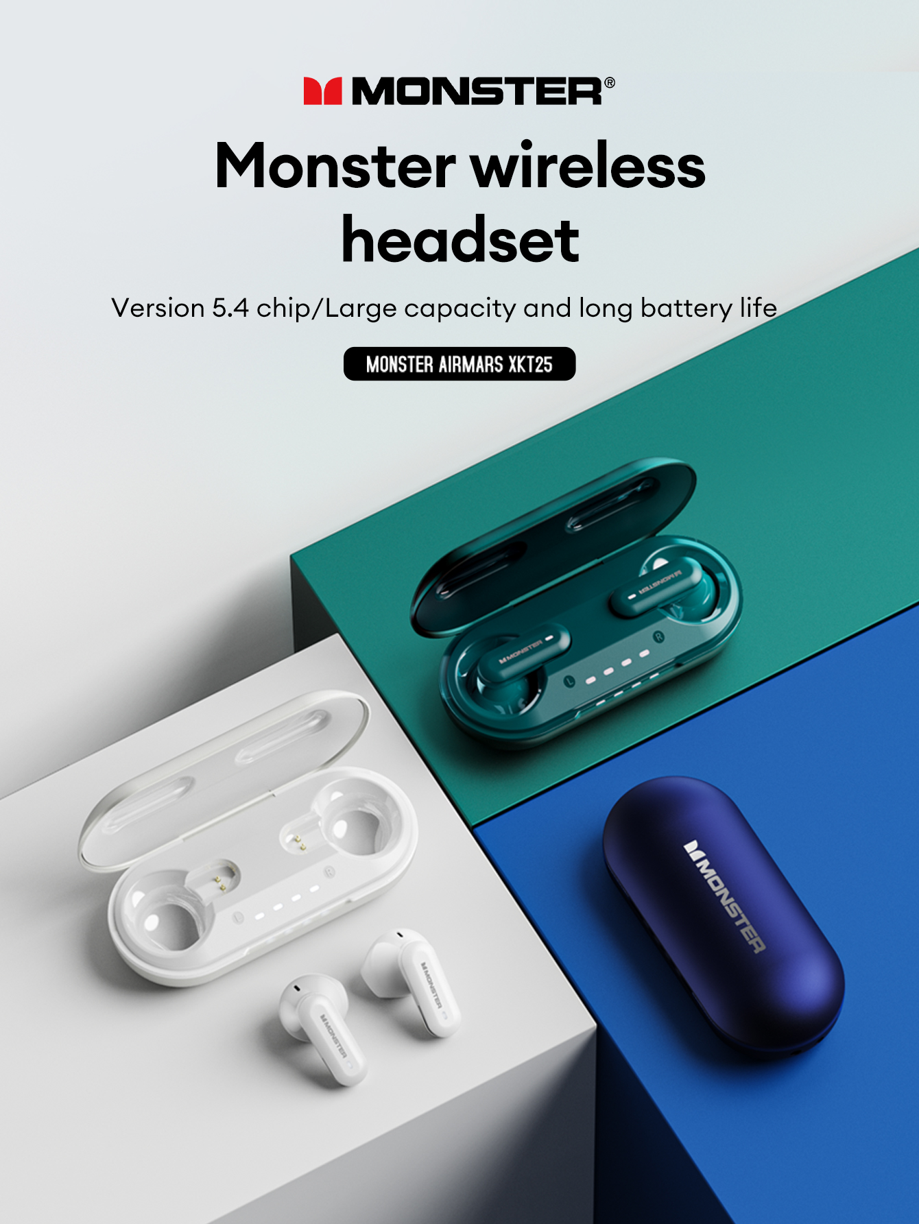 Monster XKT25 Bluetooth Earphone HD Sound High Capacity Long Life Low ...