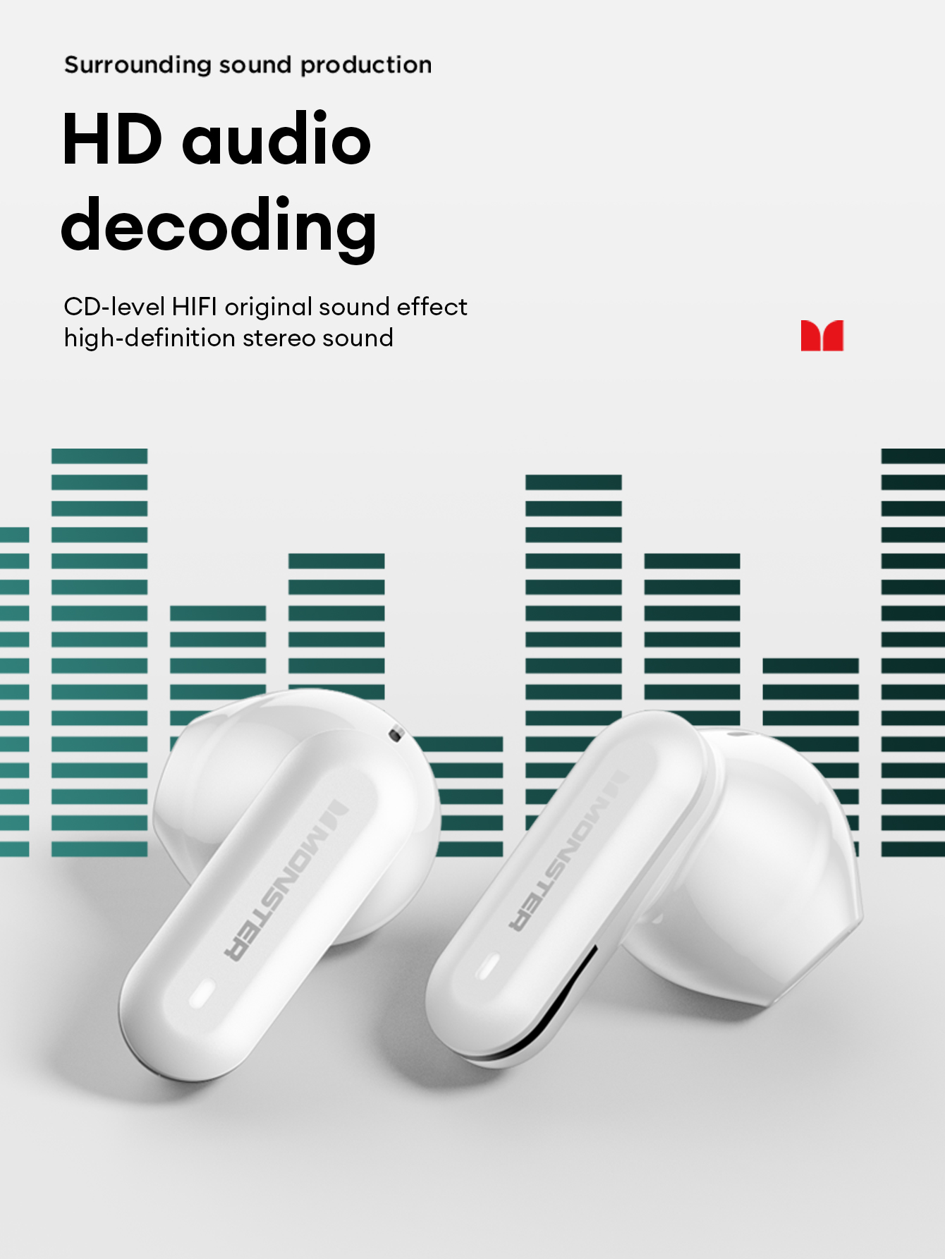 Monster XKT25 Bluetooth Earphone HD Sound High Capacity Long Life Low ...