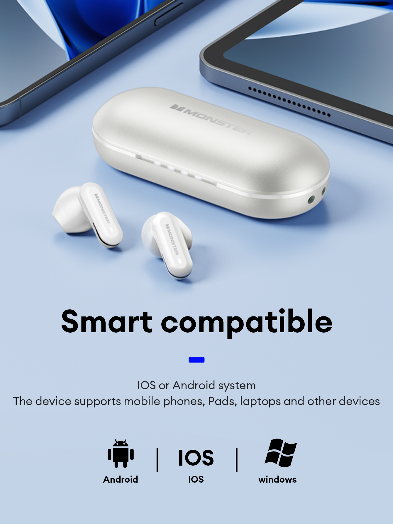 Monster XKT25 Bluetooth Earphone HD Sound High Capacity Long Life Low ...