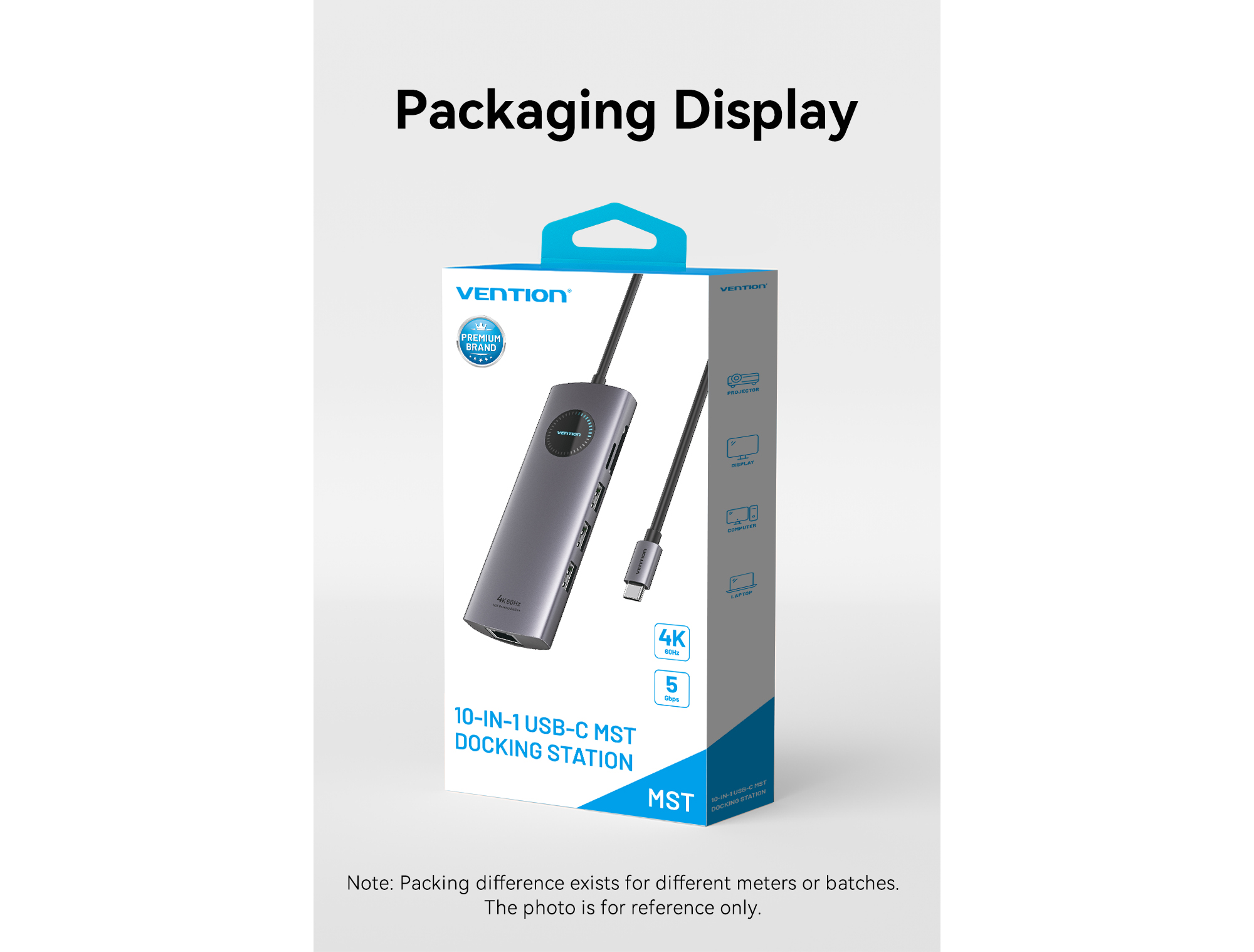 Vention 10 in 1 Type C Hub With USB 3.0 MST Vertical Docking Station 3 ...