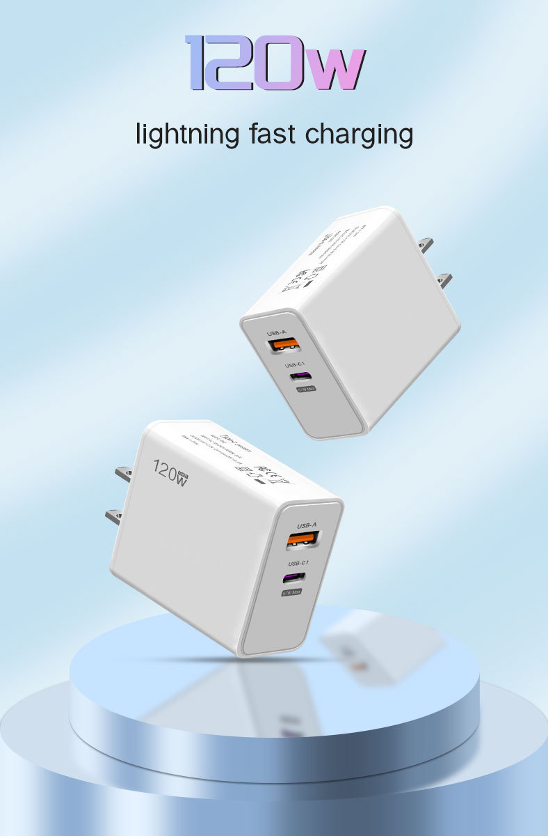 120W Super Fast Charging Adapter Flash Charging Mobile Phone Charger ...