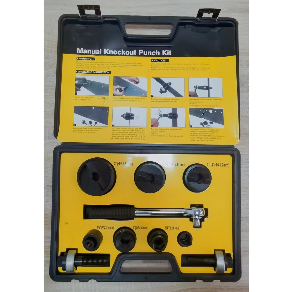 CC-60 1/2" to 2" Manual Knock Out Punch Driver Kit Knockout Punches Set ...