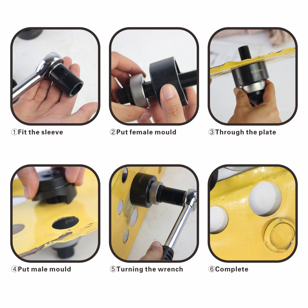 1/2" to 2" Manual Knock Out Punch Driver Kit Hole Tool Knockout Punch ...