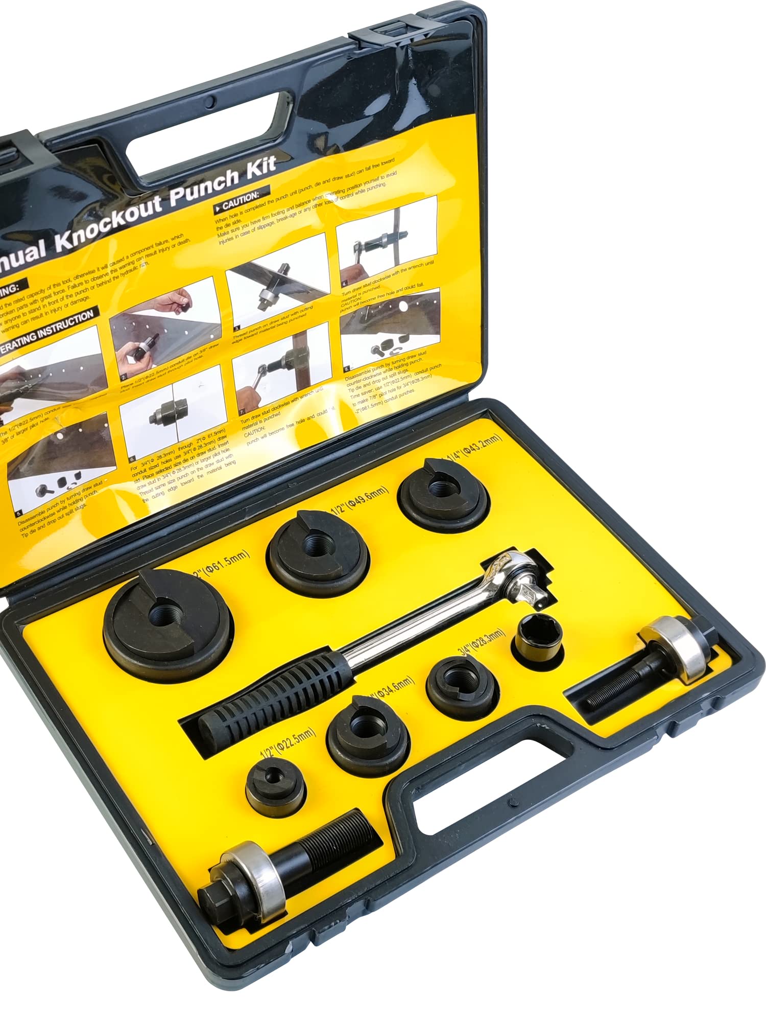 CC-60 1/2" to 2" Manual Knock Out Punch Driver Kit Knockout Punches Set ...