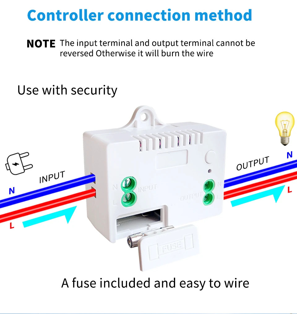 Rebound Switch 433Mhz SmartHome Kinetic Switch Receiver 100V~ 250V Module Self Powered Switch ...