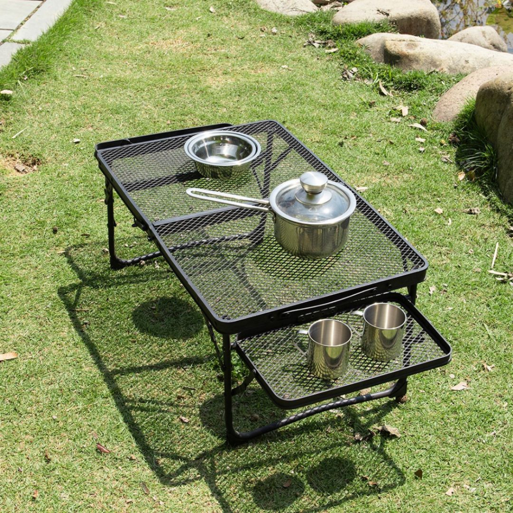 Outdoor Mesh Table Collapsible liftable With storage bag Aluminum ...