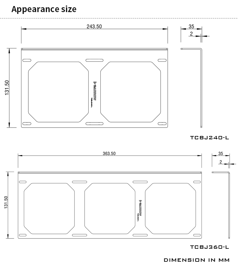 Barrow 240/360 Radiator Bracket Fan External Mounting Bracket Suitable ...