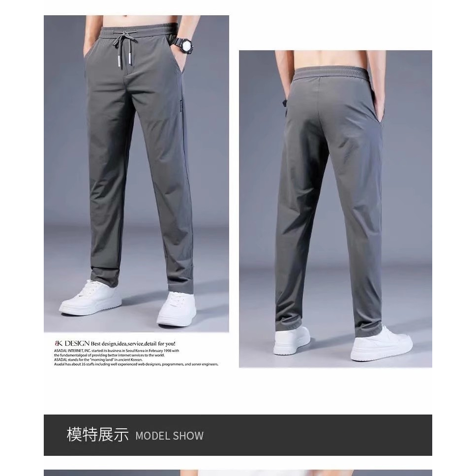 WQ 3-color fashionable trend Korean men's pants pocket zippered pants ...