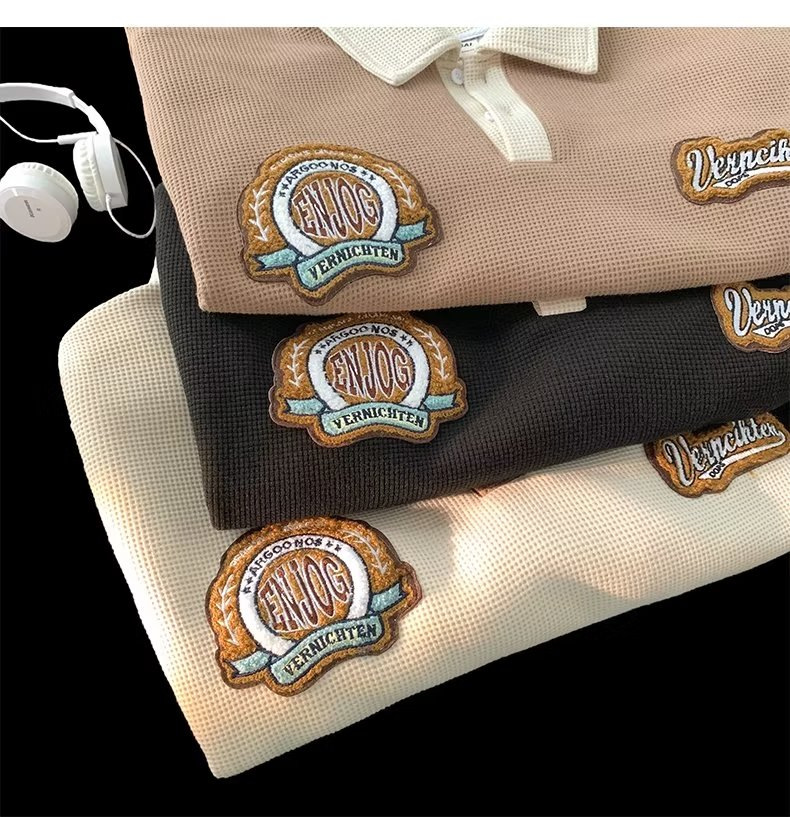 Academic Polo Sweatshirt Korean Retro Oversize Sweatshirt Men's Label ...