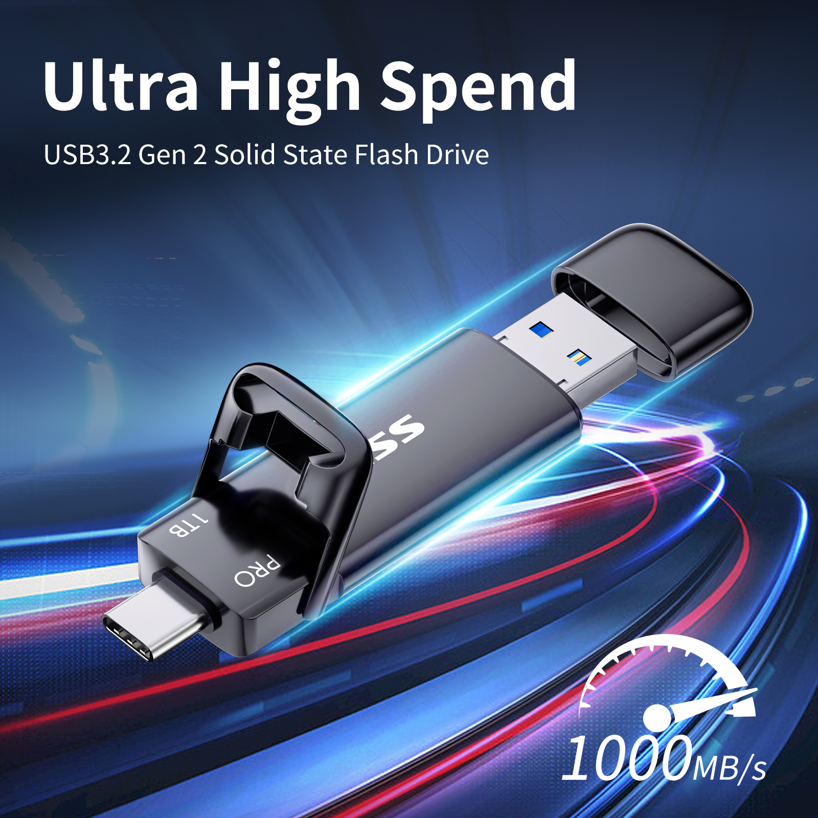 SSK 1000MB/s USB Flash Drive Type C Flashdrive 1TB USB3.2 Gen2 USB C ...