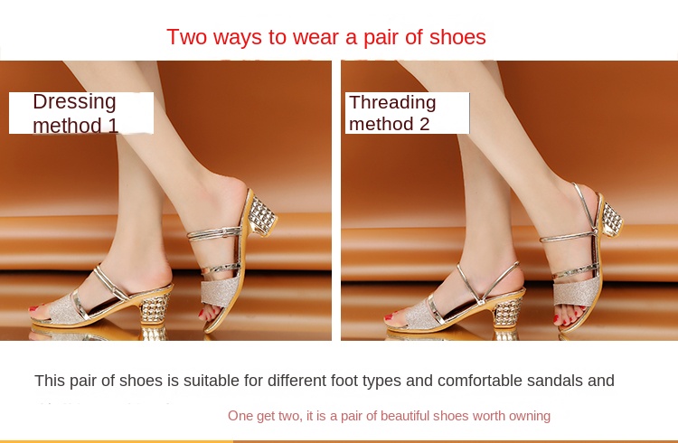 Women's Pointed Toe Block Heel Sandals Korean Sandals Heels 2.5 Inches ...