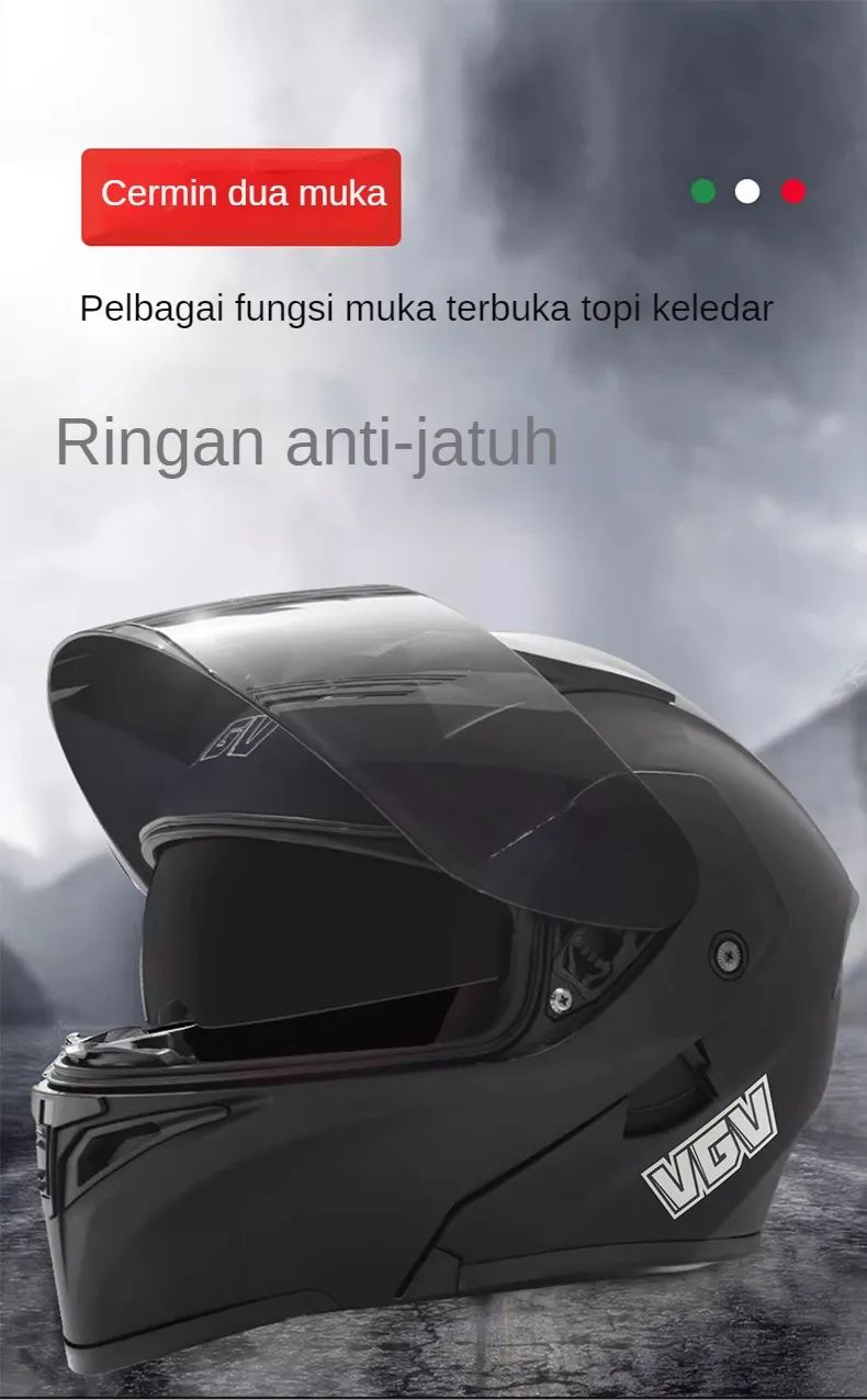 Motorcycle helmet for both men and women in all seasons. Flipped and ...