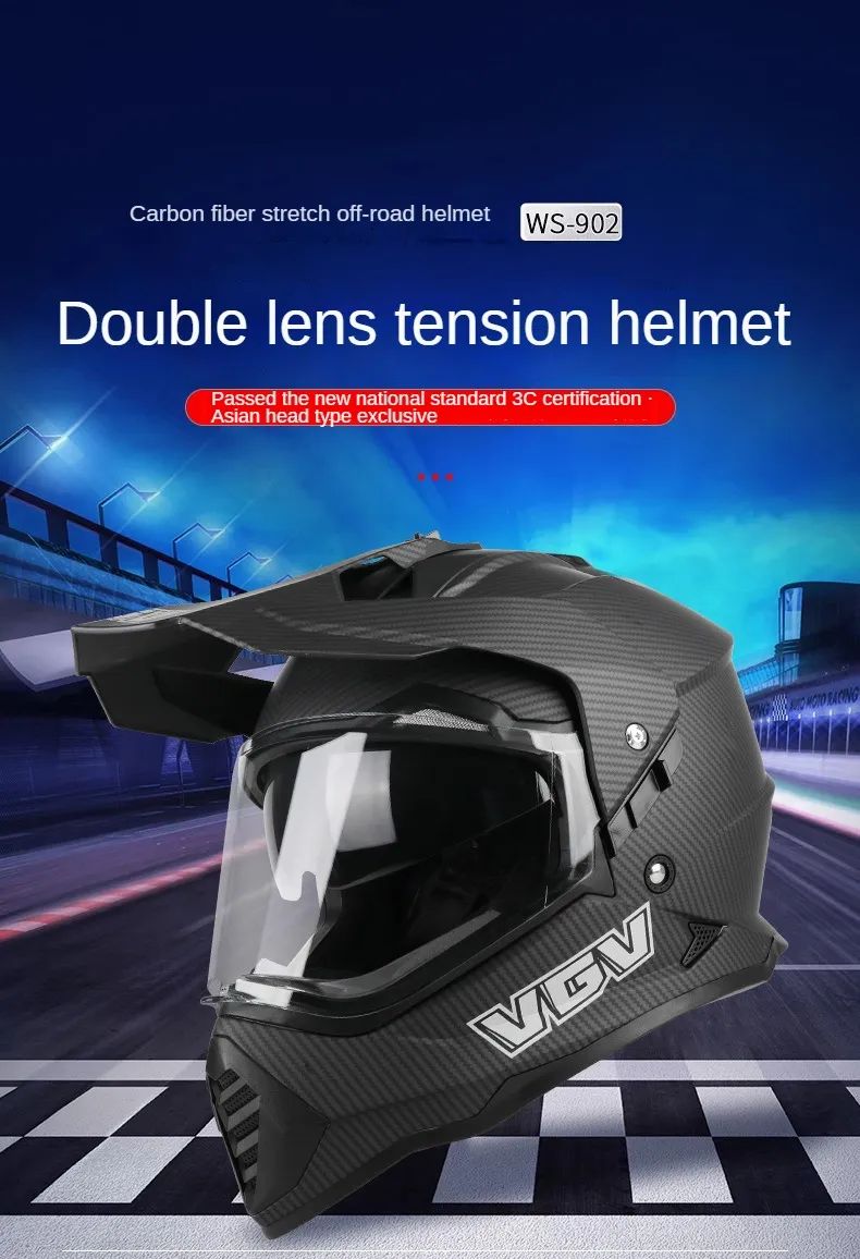 Motorcycle Helmet Off Road Rally Four Seasons Unisex with DOT+CCC Dual ...