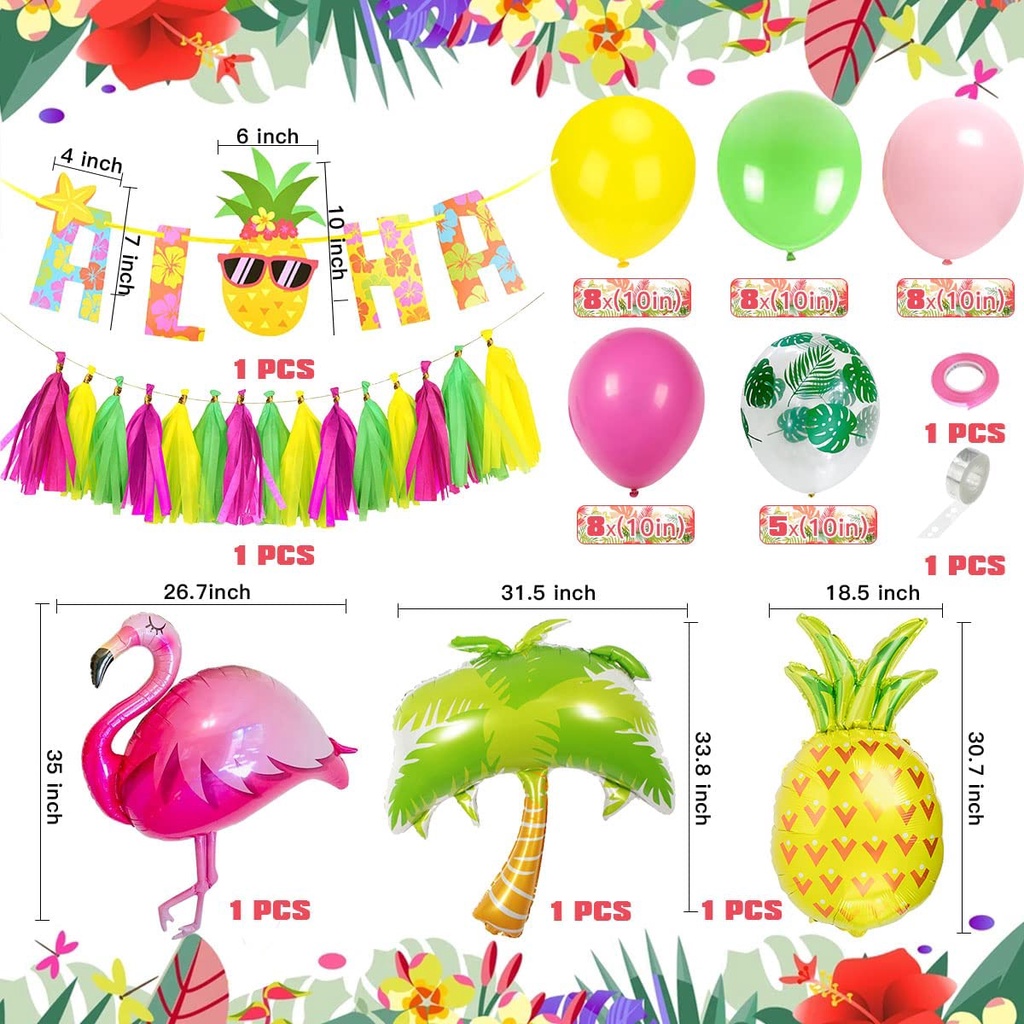 （Ready Stock）Hawaiian Party Decorations, Tropical Party Decorations Set ...