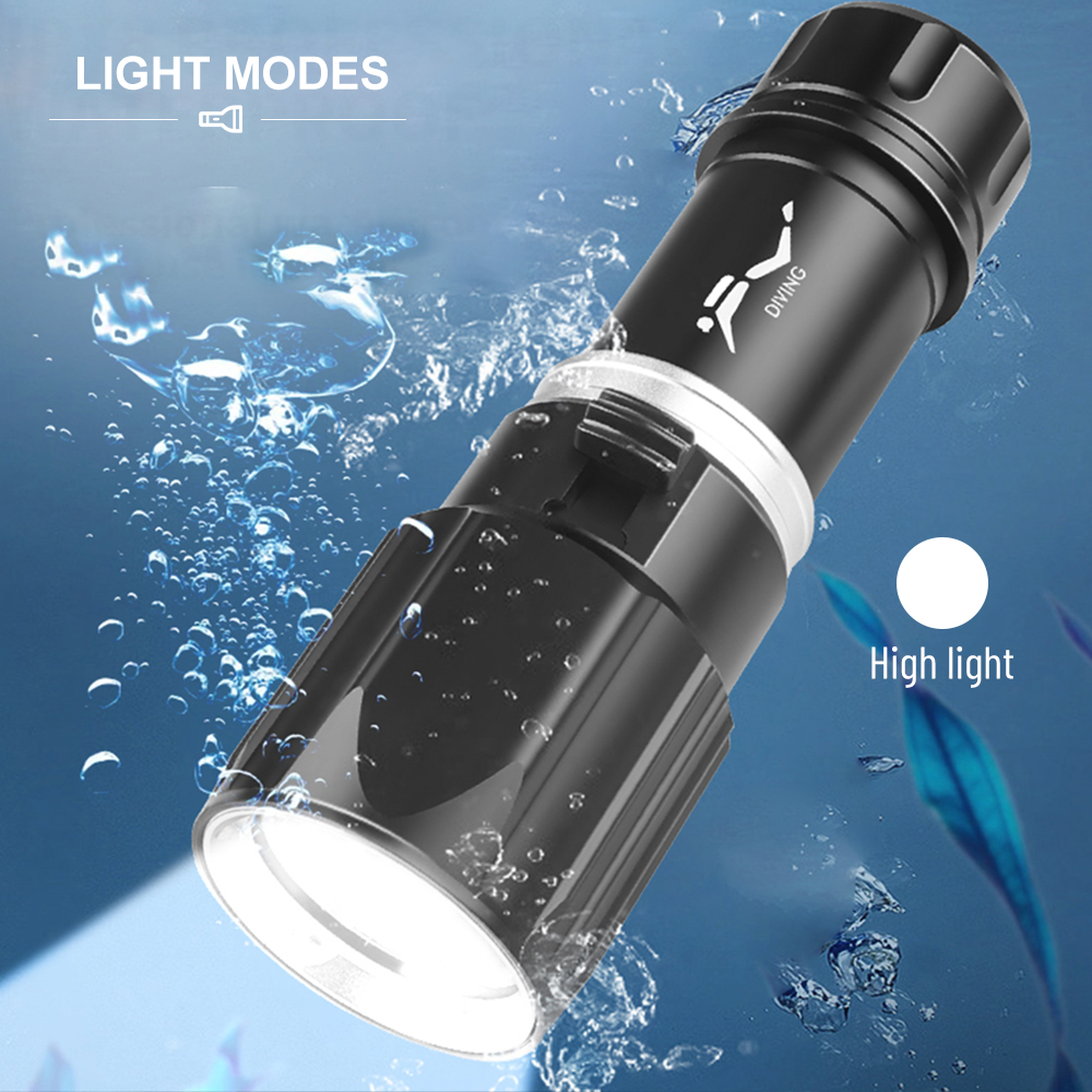 Ultra Bright XHP70 Diving Flashlight 1000LM Magnetic Switch 18650 26650 ...