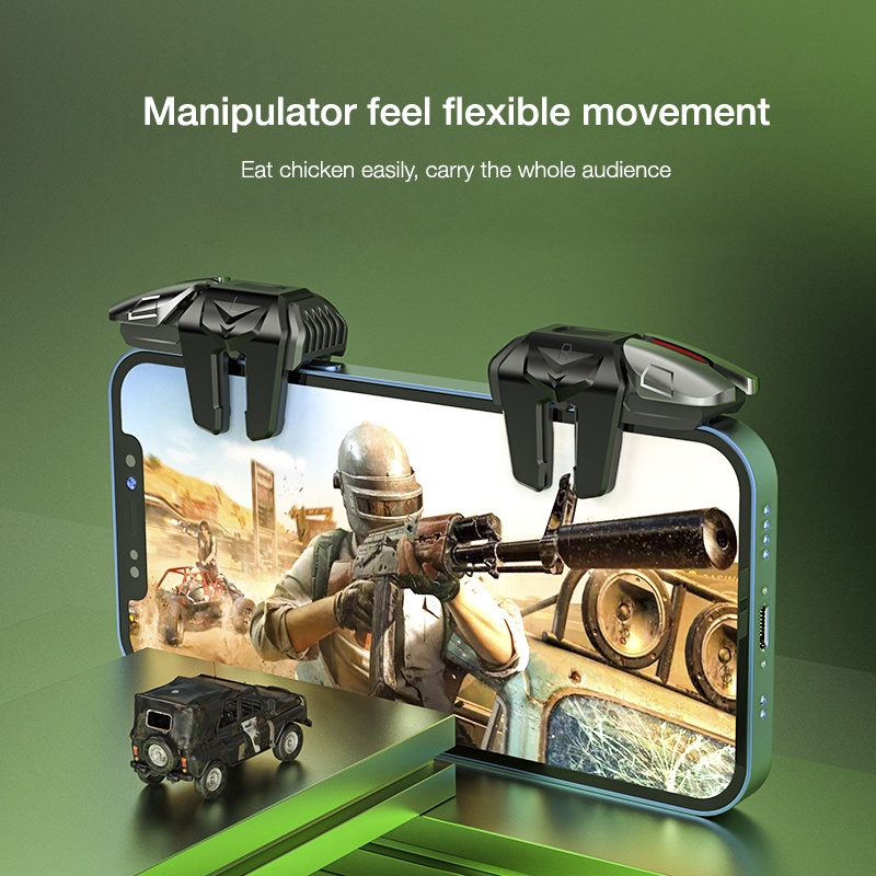 G21 Mobile Game 6 Finger Trigger for PUBG Phone Gaming Controller Alloy Gamepad Joystick Aim ...