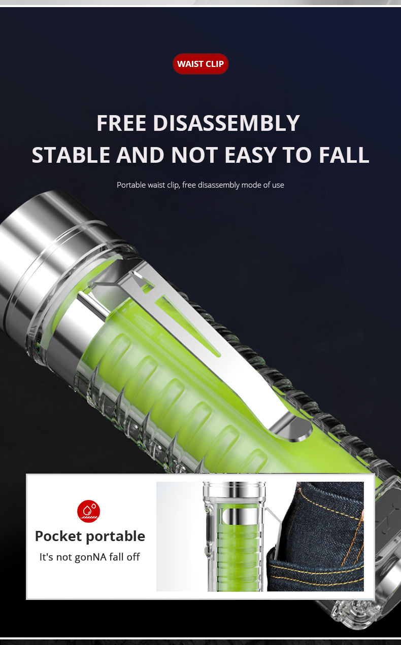 8 modes laser long-range strong light focusing flashlight Type-C ...