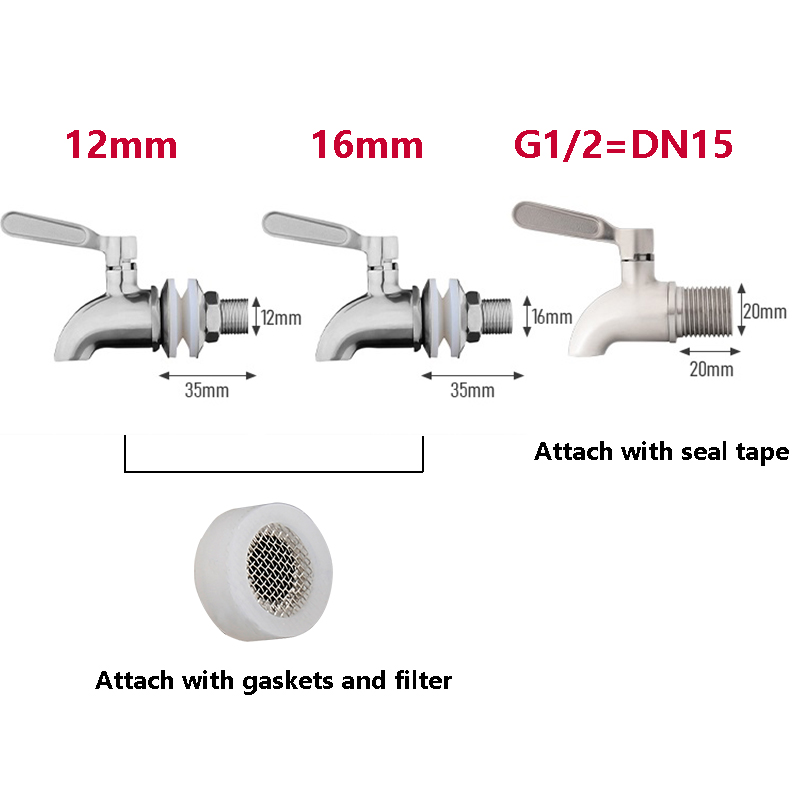 304 Stainless Steel Beverage Dispenser Replacement Faucet Tap Spigot ...