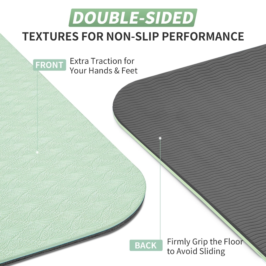 TPE Yoga Mat 80cm Soft High Density Extra Thick Yoga Mat Non-Slip ...