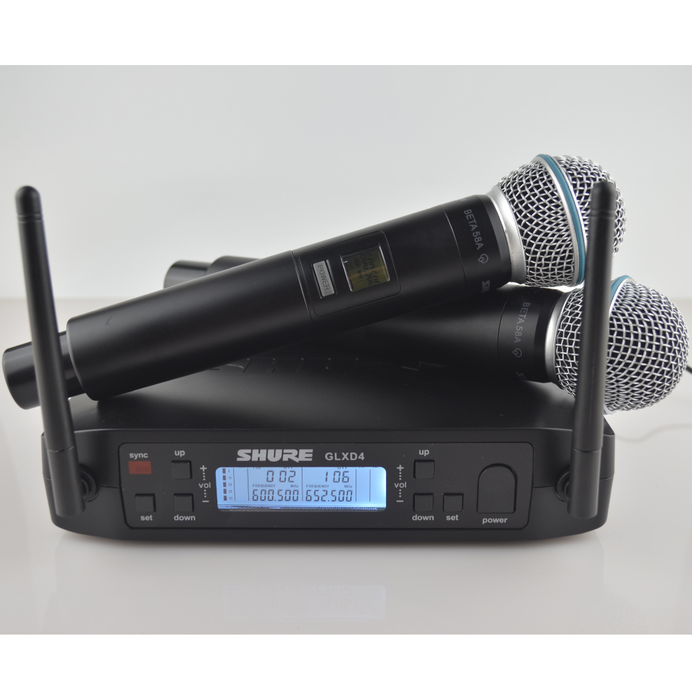 GLXD4 UHF Dual System Wireless Microphone BETA 58A for Stage Speech ...