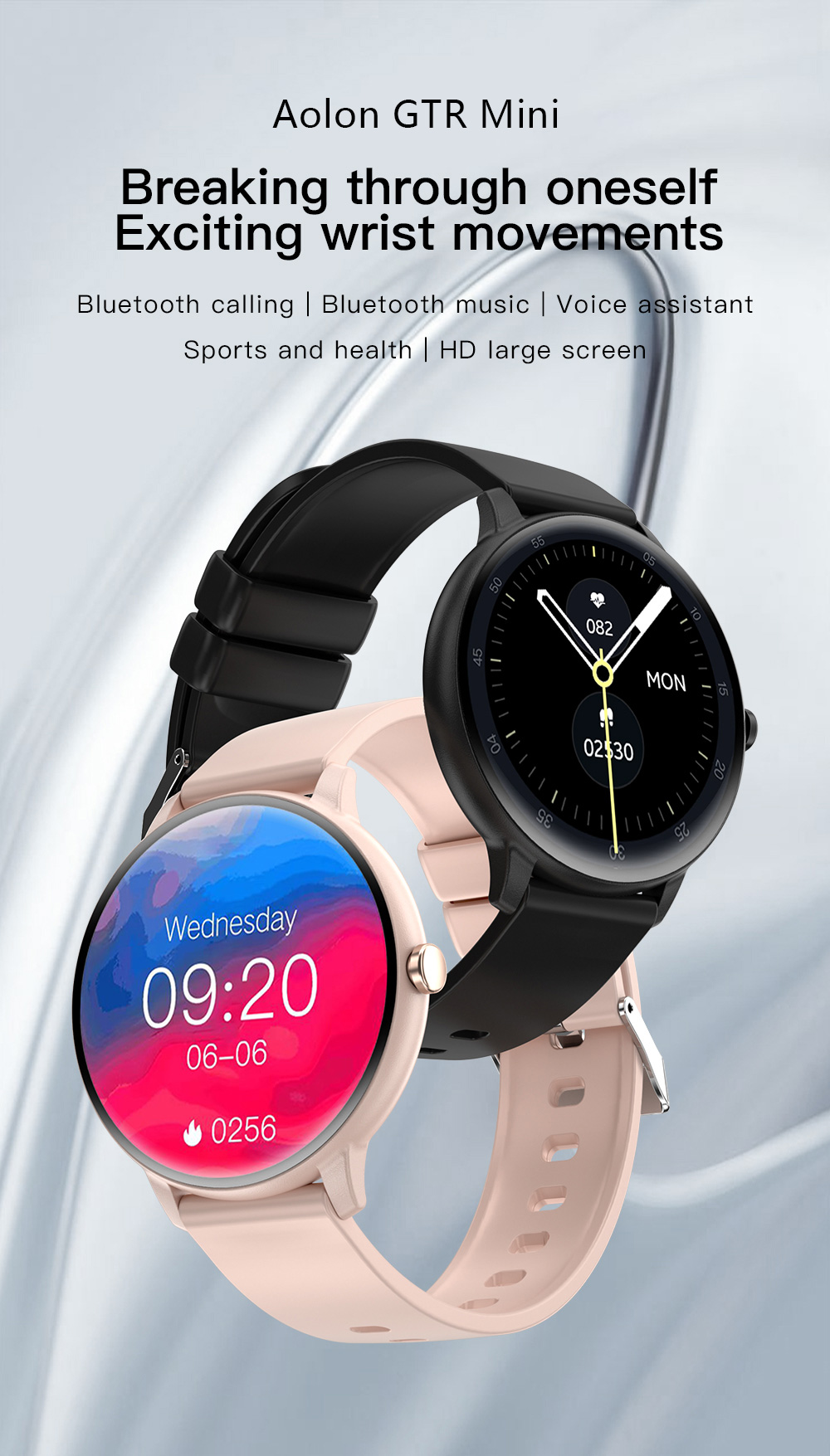 Aolon 2024 GTR Mini Smart Watch Bluetooth Call Dial Custom Fitness ...