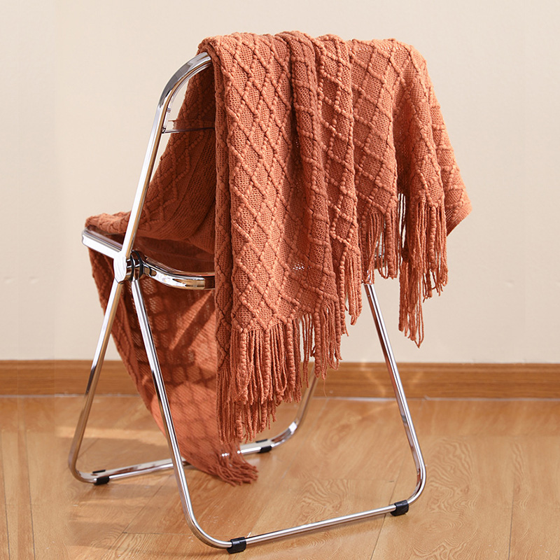 【Ship in 12h】ins Sofa Throw Blanket Nordic Home Soft Knitted Blanket Birthday Gift Office ...