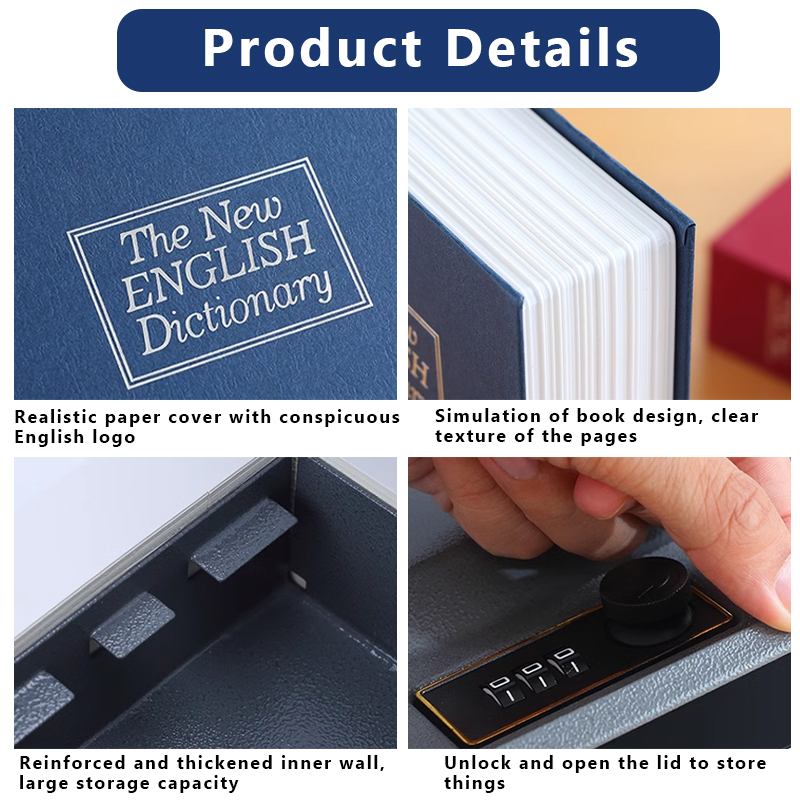 【Ship in 24h】4 Size Password Safe Box with Key Creative mini Cash Vault ...