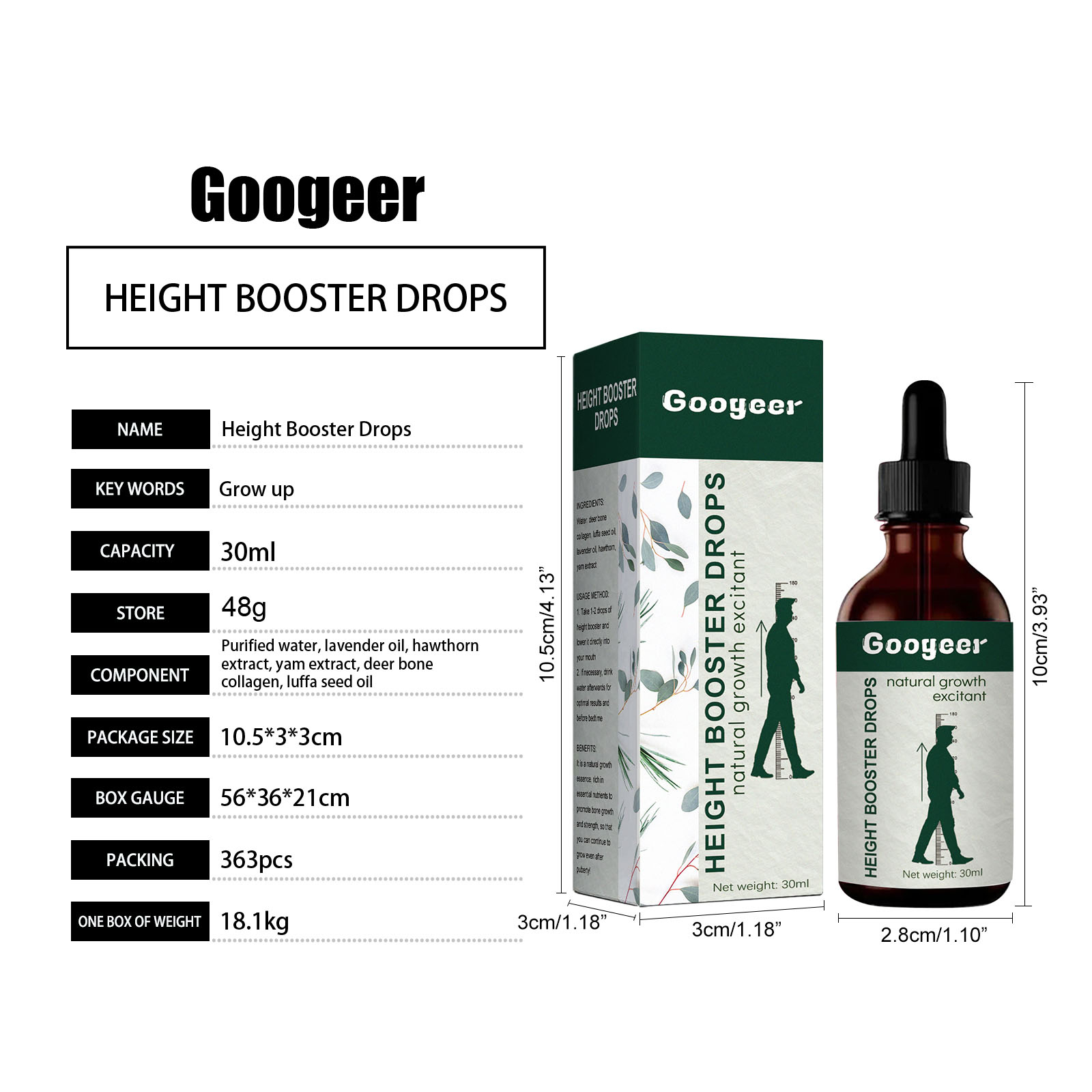 Googeer Height Booster Drops Height Increase Height Enhancer Height ...