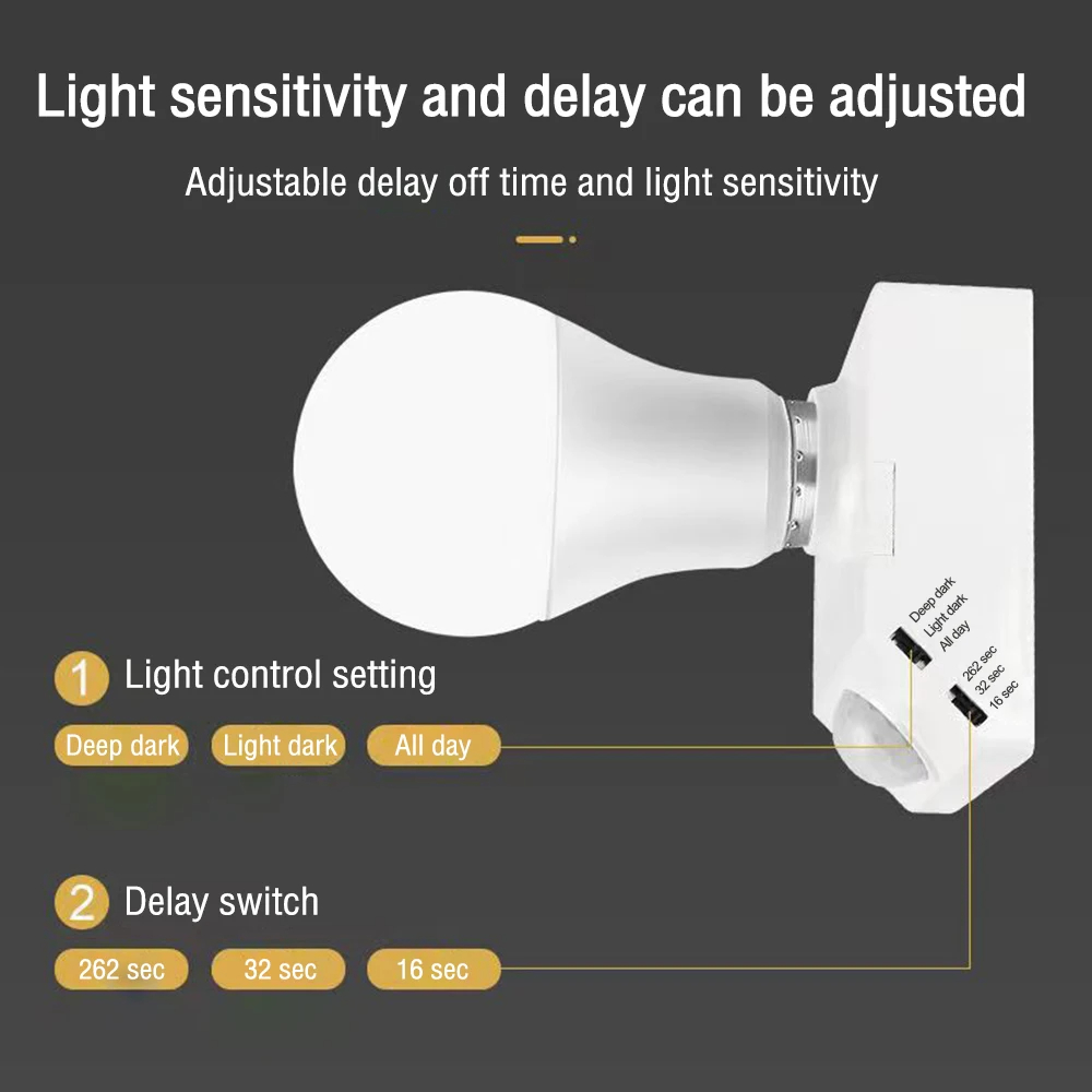 (Local Seller) 2PCS Automatic Human Body Infrared IR Sensor LED Bulb ...