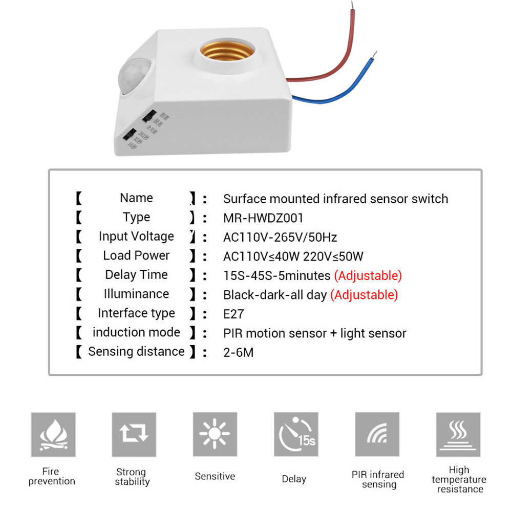 (Local Seller) 2PCS Automatic Human Body Infrared IR Sensor LED Bulb ...