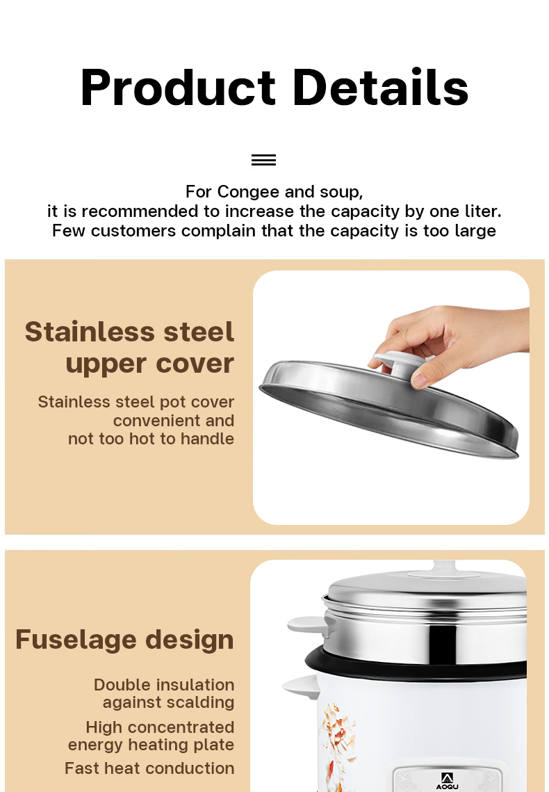 TOREAD rice cooker 1.5L 2L 3L rice cooker with steamer samll mini rice ...