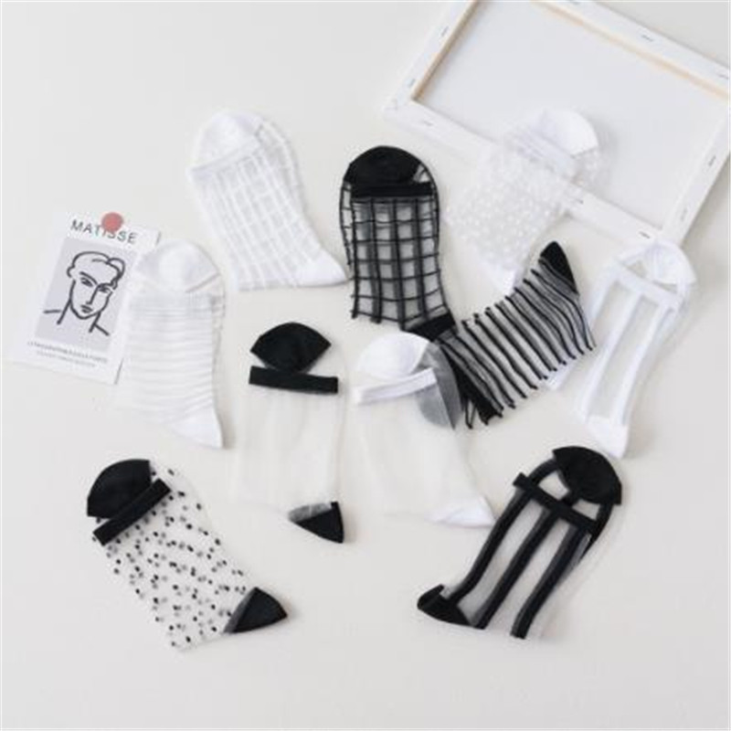 Thin Socks Breathable Mesh Striped Women's Socks Summer Ultra-Thin ...