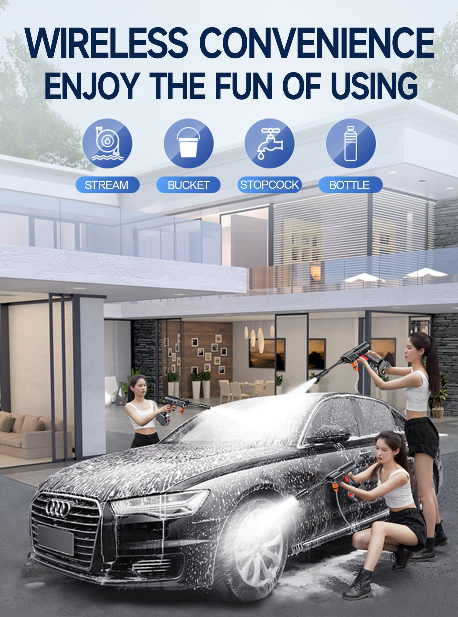 Eone Home Portable High Pressure Washers Wireless Car Washer Pro Power ...