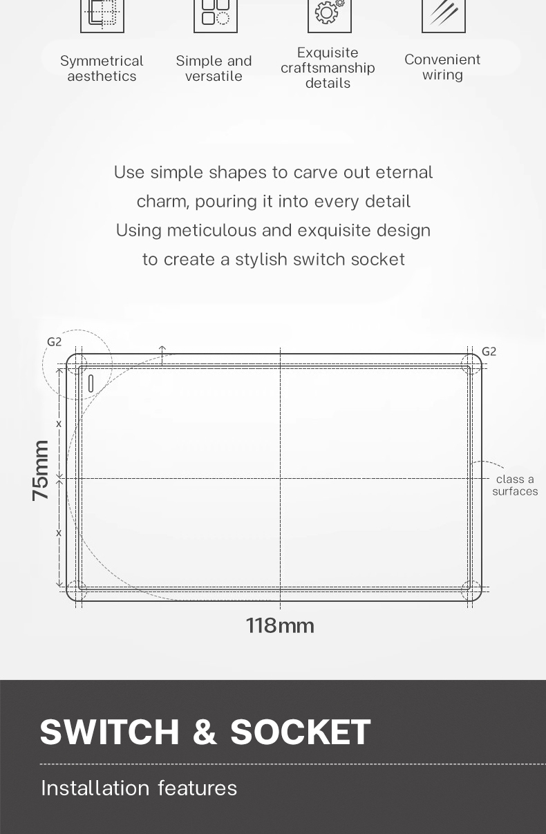 Switch socket concealed multi-hole household power socket panel ...