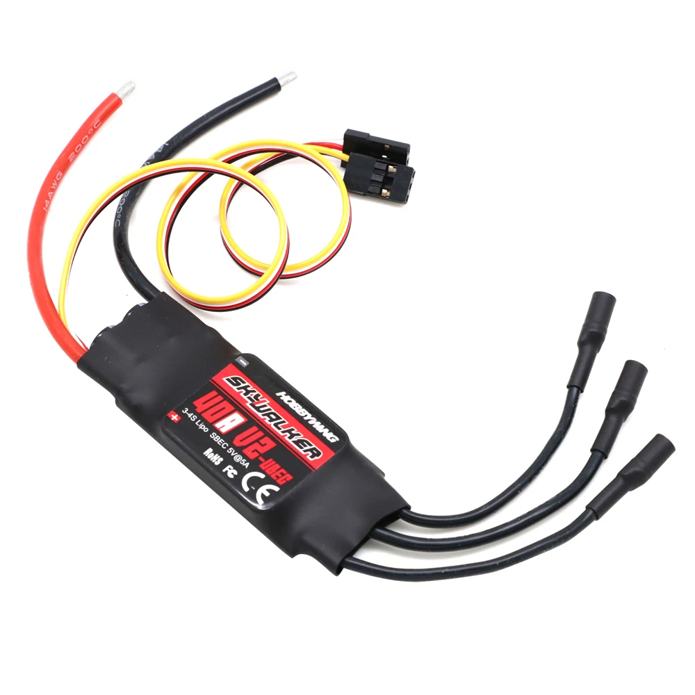 Hobbywing Brushless ESC 40A 50A 80A 100A V2 Drone ESC 2-4S Skywalker ...