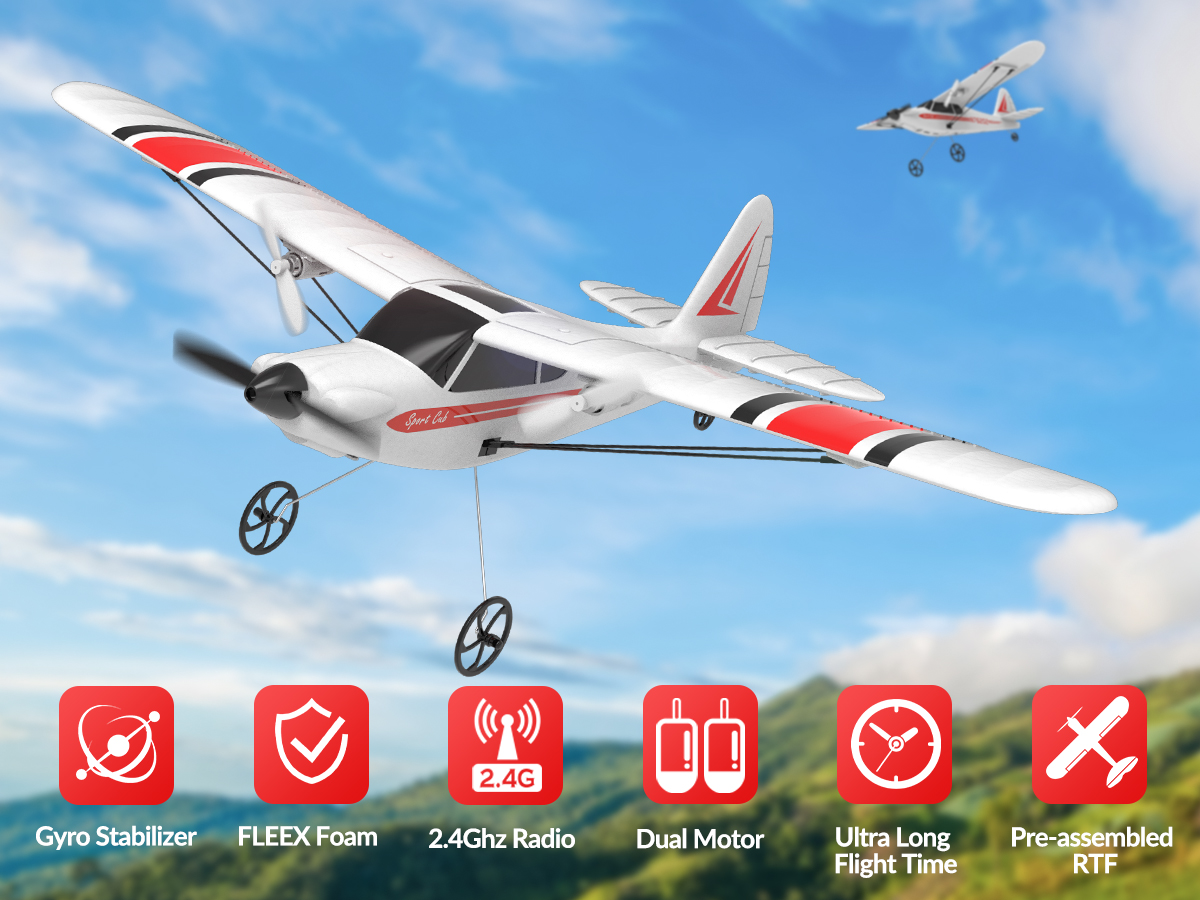 VOLANTEXRC RC Airplane Control 2.4Ghz 2CH 400mm Wingspan Fixed Wing EPP ...