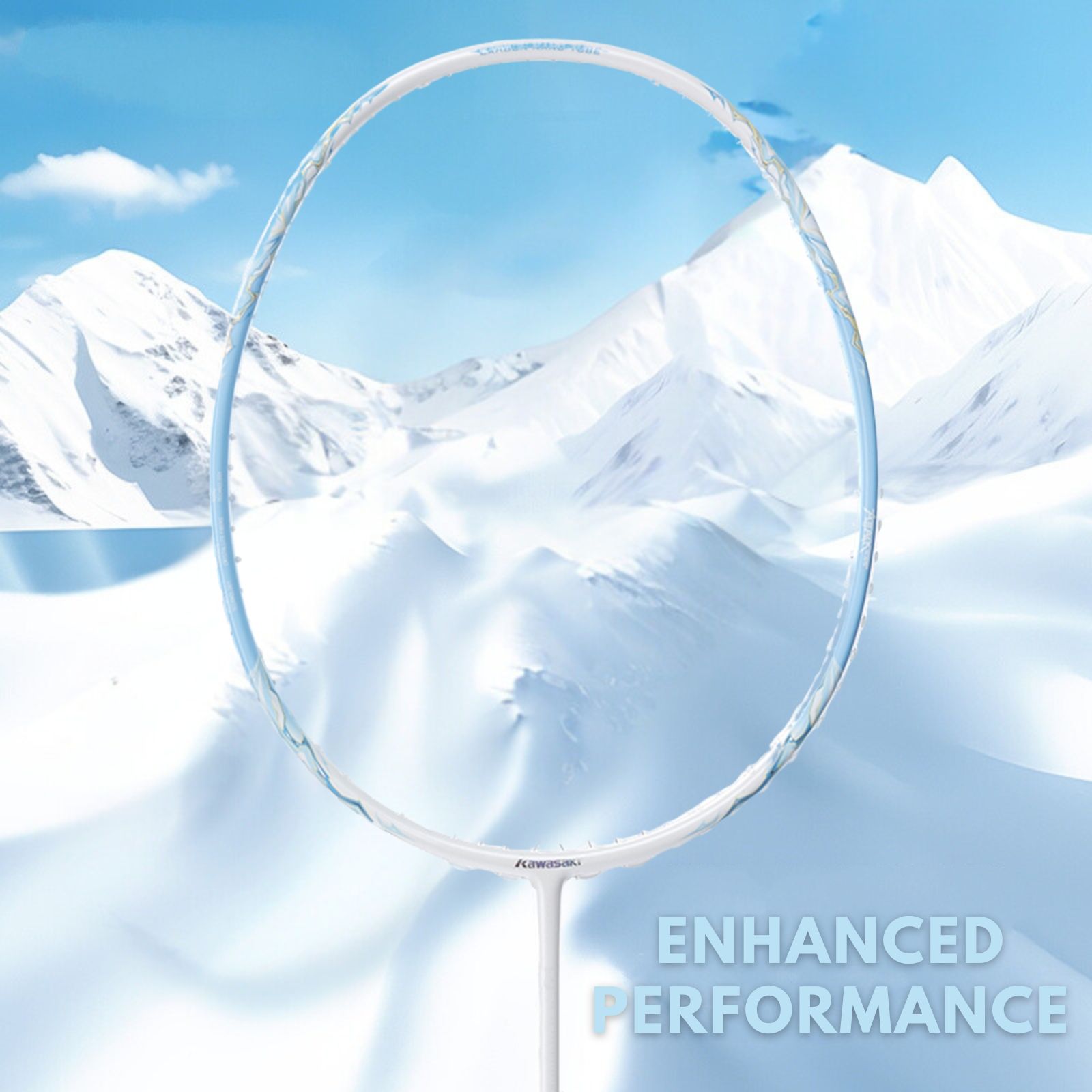 Kawasaki Full Carbon Fiber Badminton Racket GLACIER 5U 18-30LBS ...