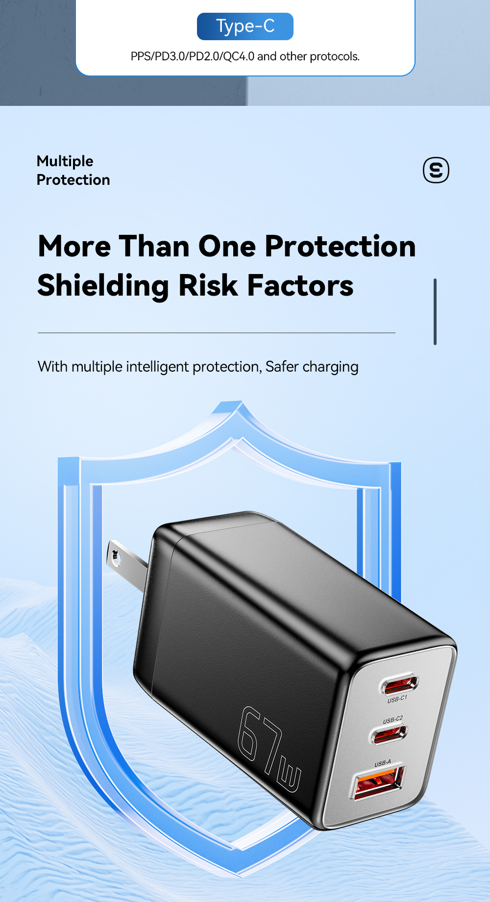 Essager 67W Gan Charger SOC Usb Type C Fsat Charging For PD QC PPS Protocol Adapter | Shopee ...