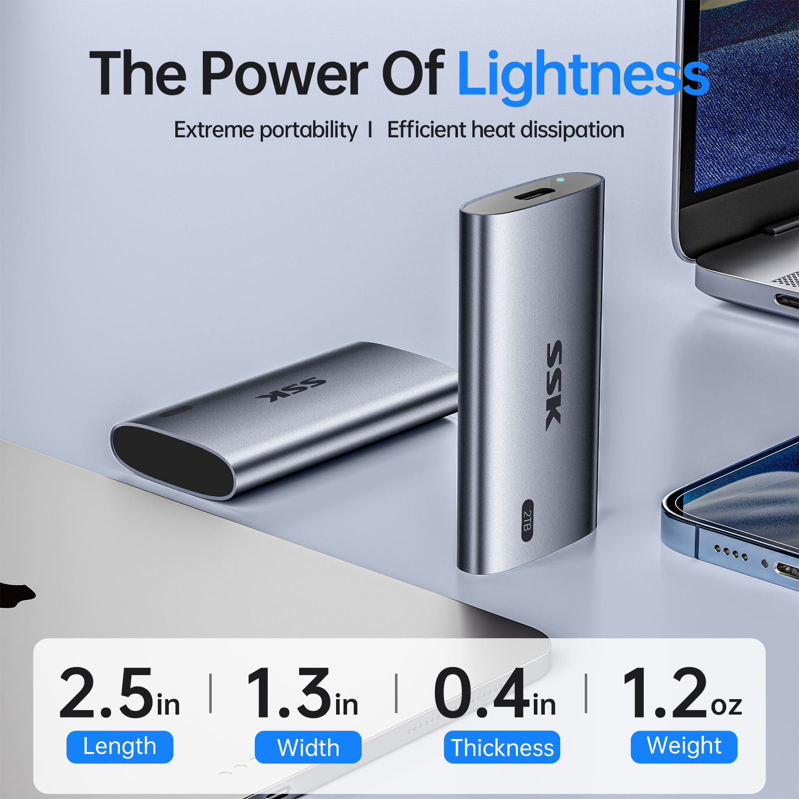 SSK 2000MB/s 1TB SSD Portable External SSD 1TB SD600 SSD 1TB External ...