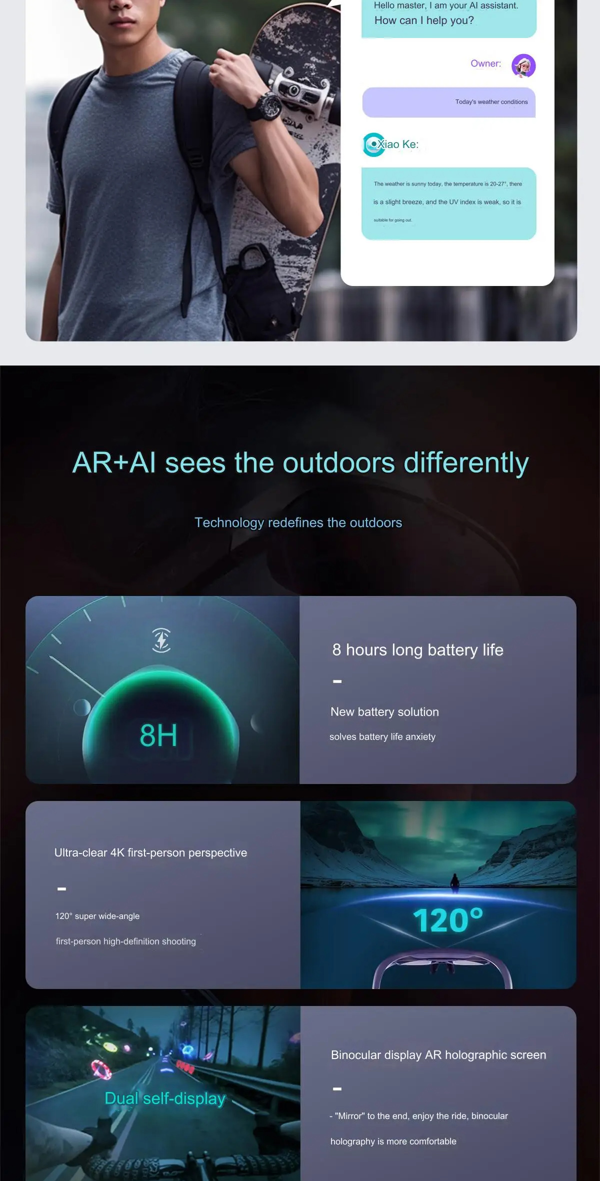 LAWK smart glasses Meta Lens S3 4K high-definition photo and video outdoor cycling navigation ai ...