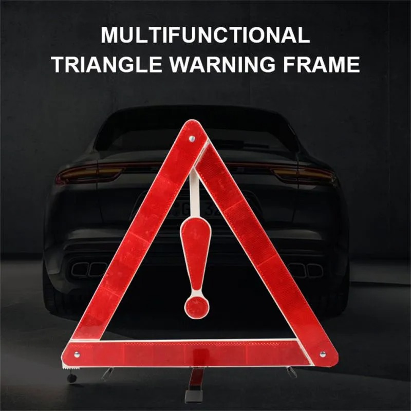 Red Car Early Warning Device Triangle Sign For Road Vehicles Safety ...