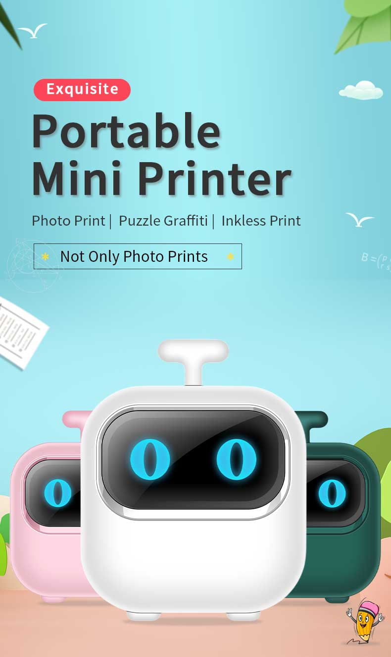 Mini Portable Thermal Label Printer Pocket Printer Wireless Bluetooth ...