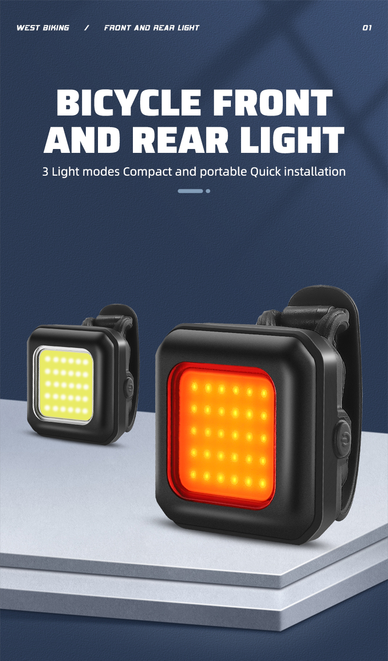 WEST BIKING Bike Mini Front/Rear Lights Rechargeable Led Lights High ...