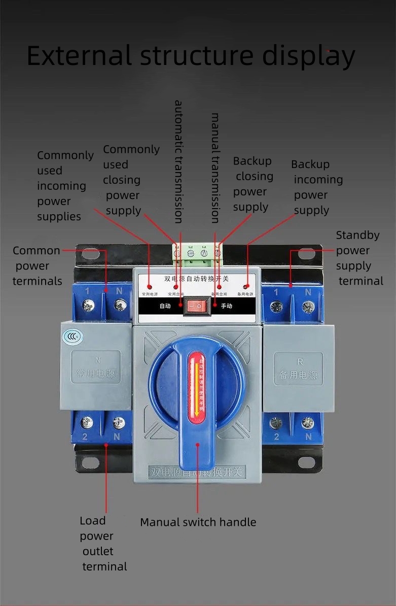 Hantech Ats 2p 63a 4p 125a 230v Micro Circuit Breaker Dual Power ...