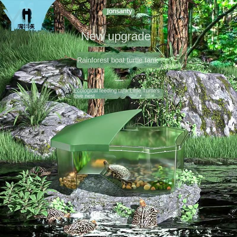 Turtle Villa with Drying Table Amphibious Tank Small Turtle Breeding ...