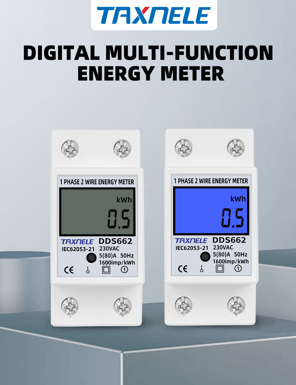 DDS662 Single Phase LCD Digital Wattmeter Power Energy Electric Meter ...