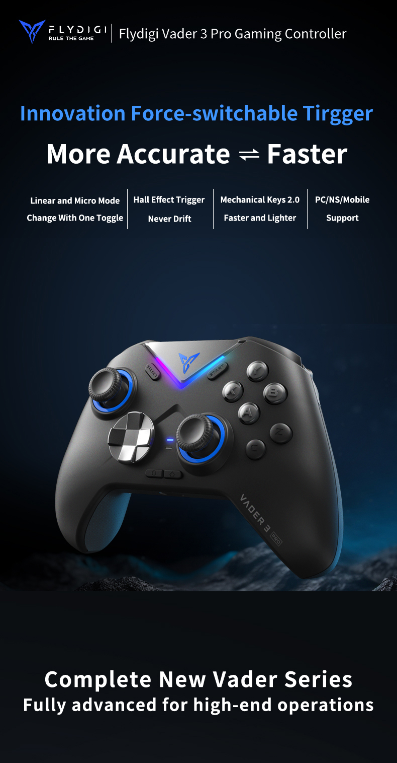 Flydigi VADER3/VADER 3 Pro Game Handle Force Feedback Six-Axis RGB ...